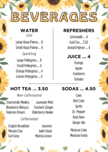 Food & Beverage Menus – Bent Street Grille